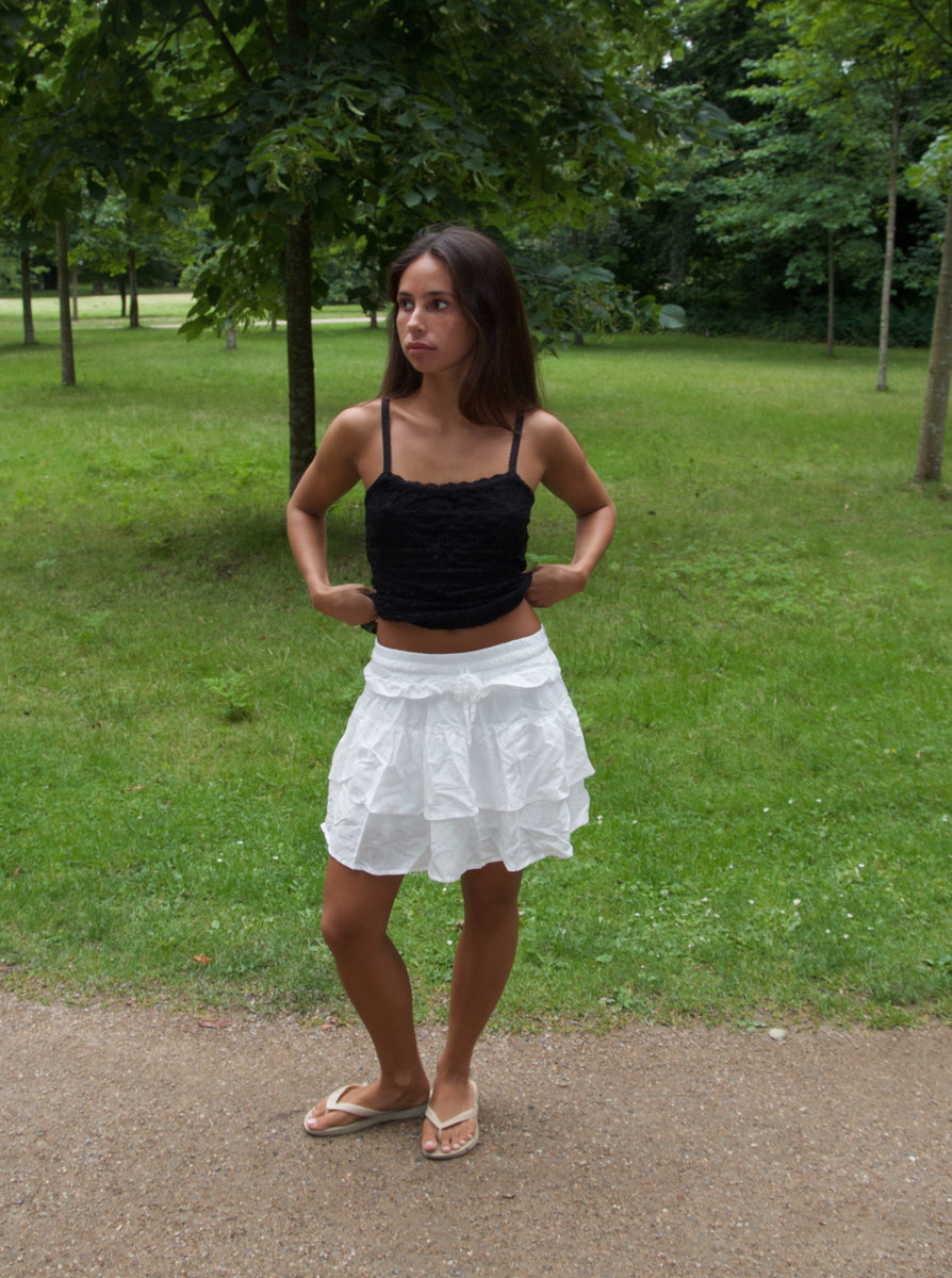 Harpa mini nederdel - Hvid – Designbysi ApS