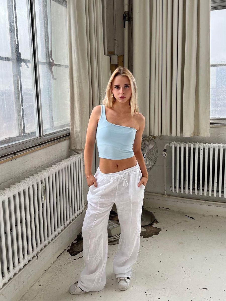 Signe hør bukser - hvid – Designbysi ApS